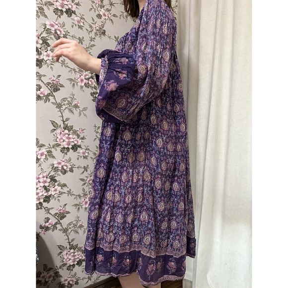 Phool | Dresses | Rare Vtg Phool 7s Purple Beads Retro Puff Sleeves ...